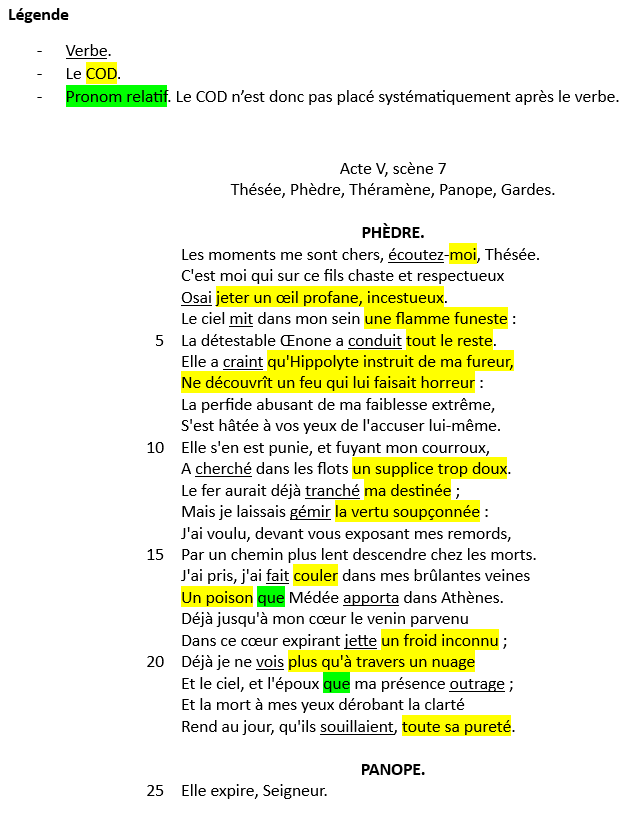 Explication du complément d'objet direct - Cours & Concours